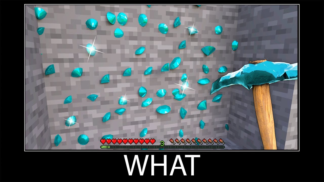 Minecraft wait what meme part 362 realistic Diamond Brush - YouTube