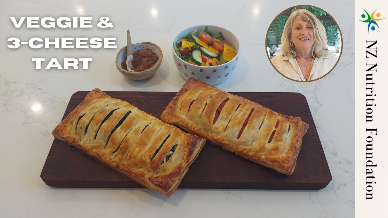 Veggie and 3 Cheese Tart Recipe - YouTube