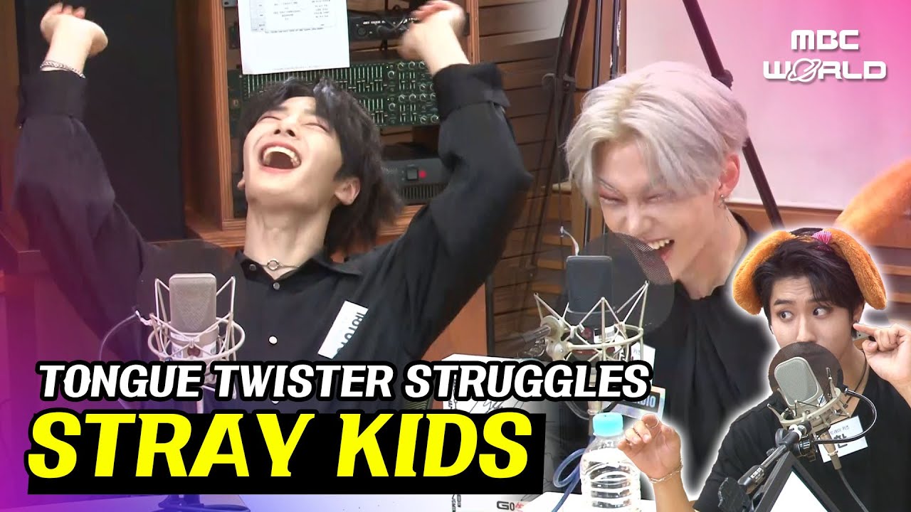 [C.C.] STRAY KIDS struggles doing tongue twister sentences on the right ...