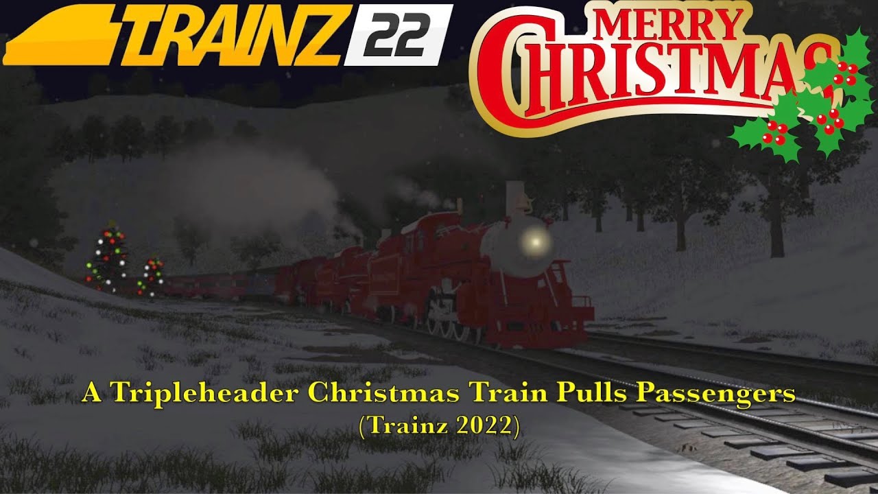 A Tripleheader Christmas Train Pulls Passengers (Trainz 2022) - YouTube
