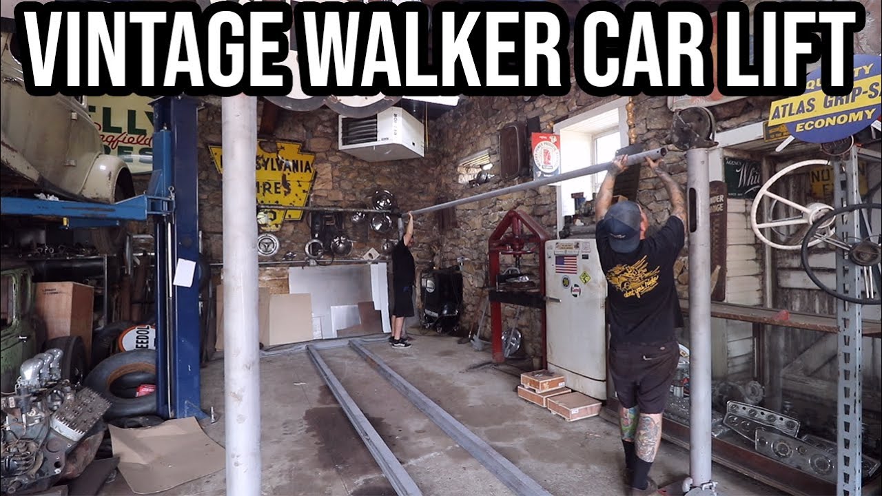 Installing Our Vintage Walker Car Lift We Saved From Detroit Michigan ...