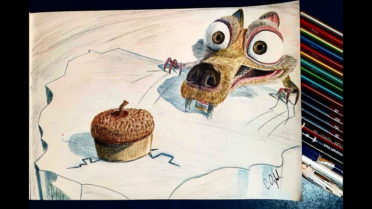 How to sketch Scrat - Ice Age - YouTube