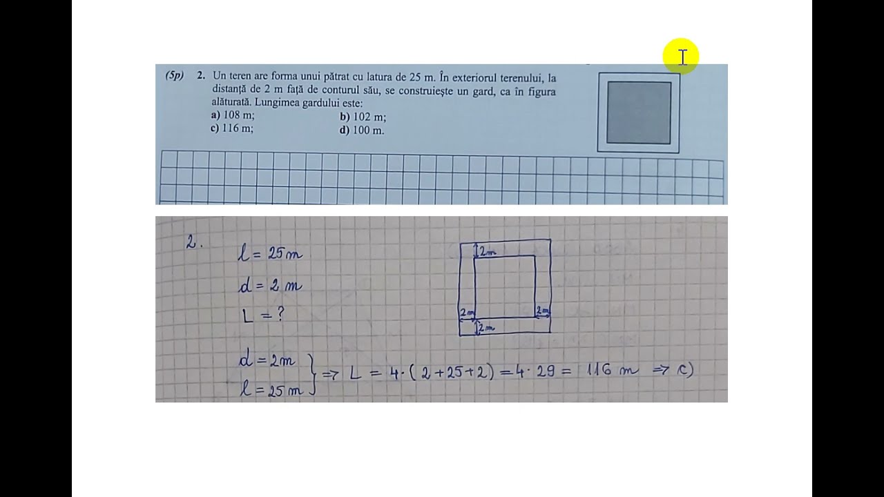 Un Teren Are Forma Unui Patrat Cu Latura De 25 M In Exteriorul Un Teren Are Forma Unui Patrat Cu Latura De 25 M In Exteriorul