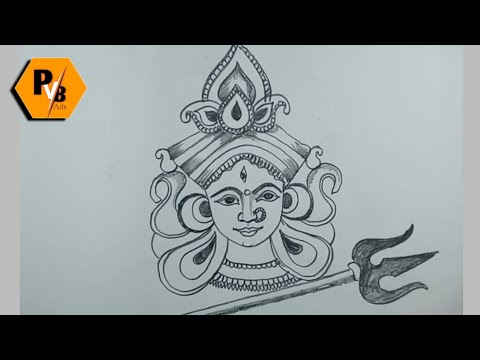 How to draw goddess Durga face with tutorial | Easy pencil Art | Simple ...
