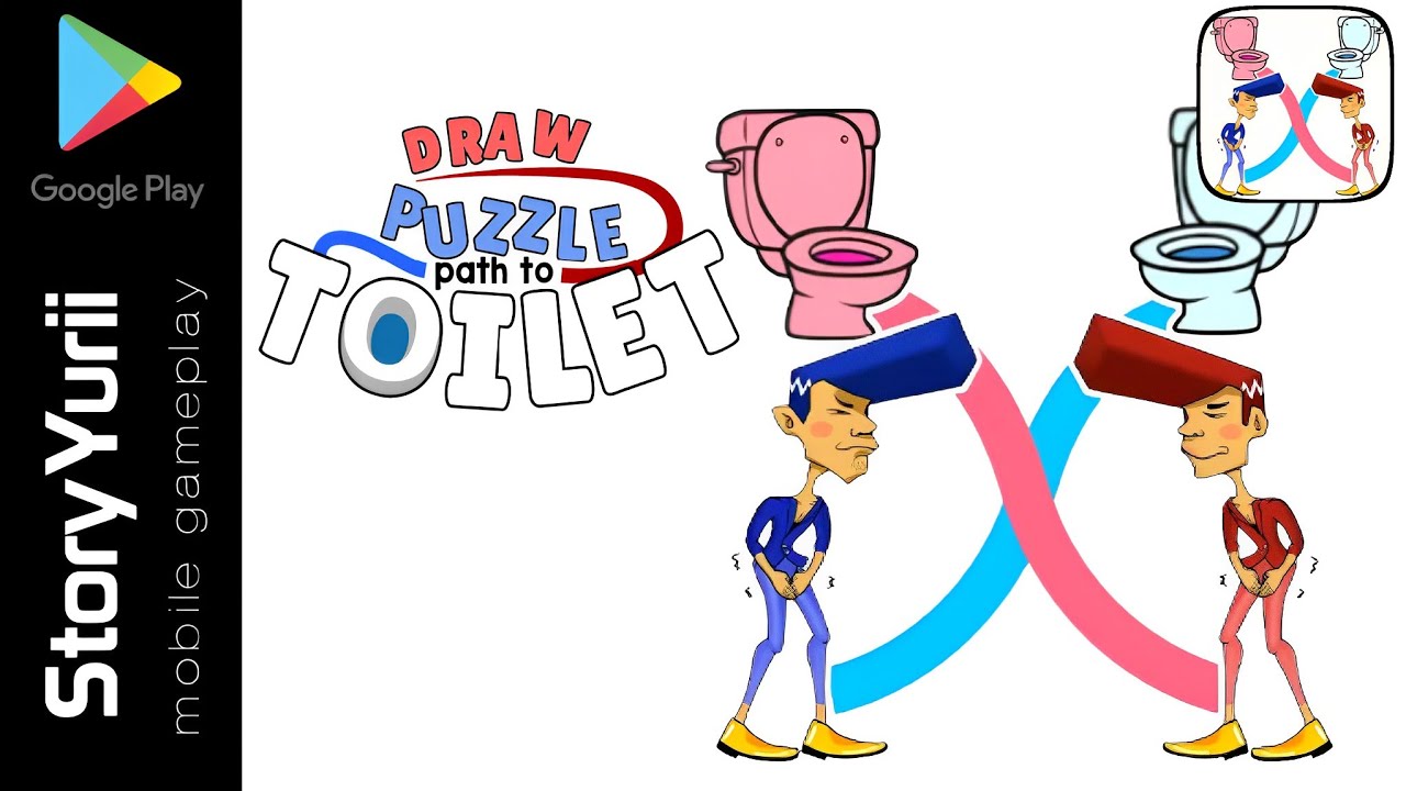 PUZZLE GAMES ANDROID - DRAW PUZZLE PATH TO TOILET GAMEPLAY - YouTube