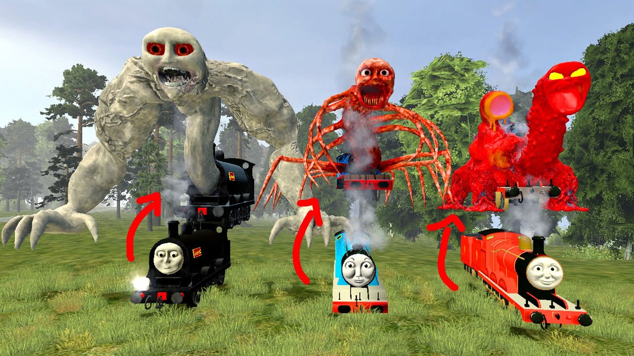 everything turn into monster! all thomas train cursed! in gmod - YouTube