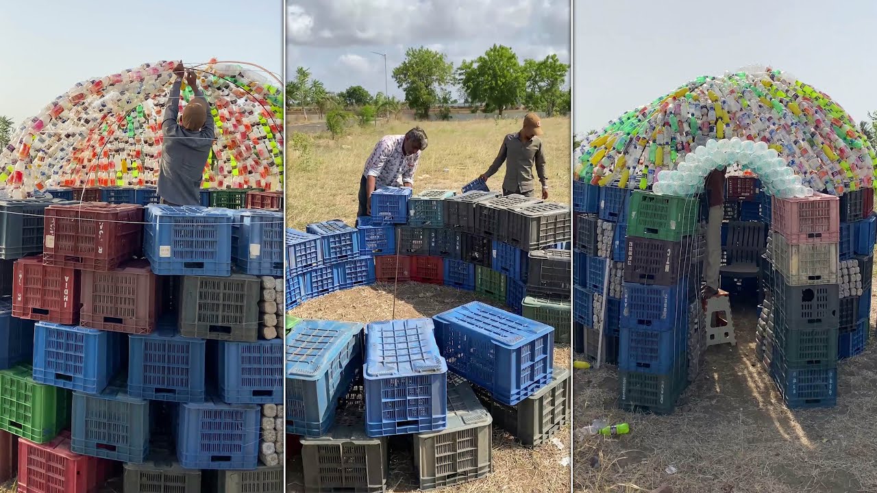 Plastic Crates - Plastic Bottle Reuse || PLASTIC IGLOO Making - YouTube