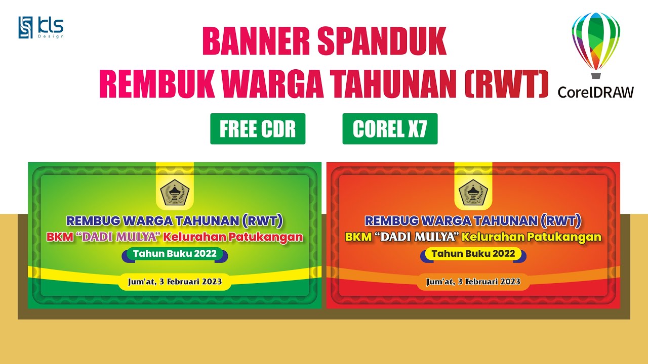 Free CDR - Desain Banner Rembug Warga Tahunan (RWT) #klsdesign - YouTube