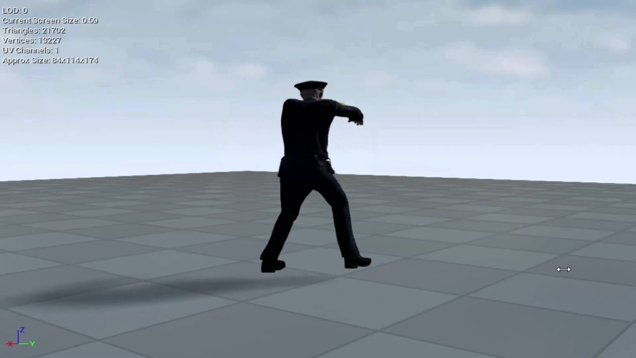 Female Police Zombie Animation Test 1 - YouTube