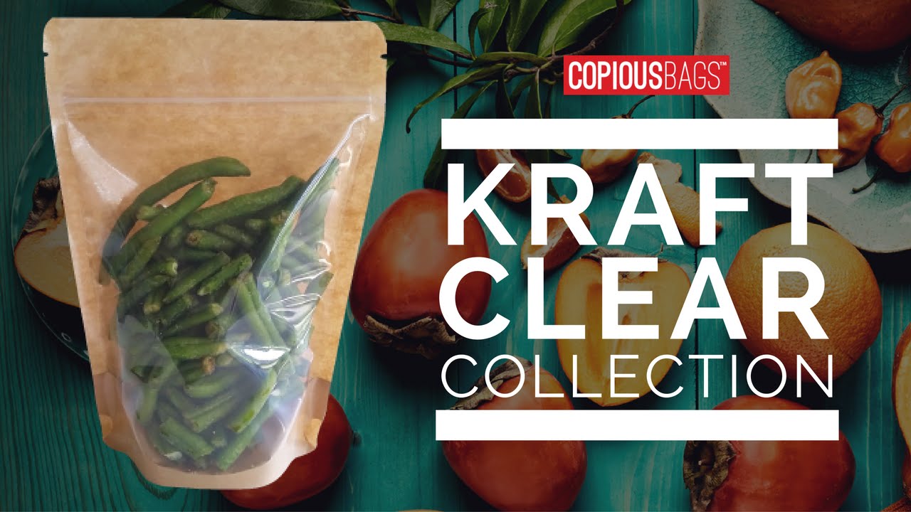 Kraft Stand Up Pouches with Full Window | Copious Bags® - YouTube