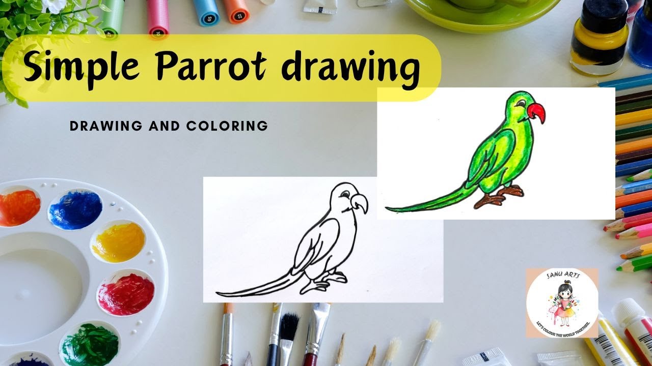 Simple Parrot drawing - YouTube