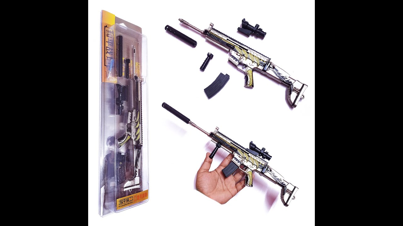 UnBoxing PUBG large size gun cum keychain #PUBG #SCARL #AWM #KAR98 # ...