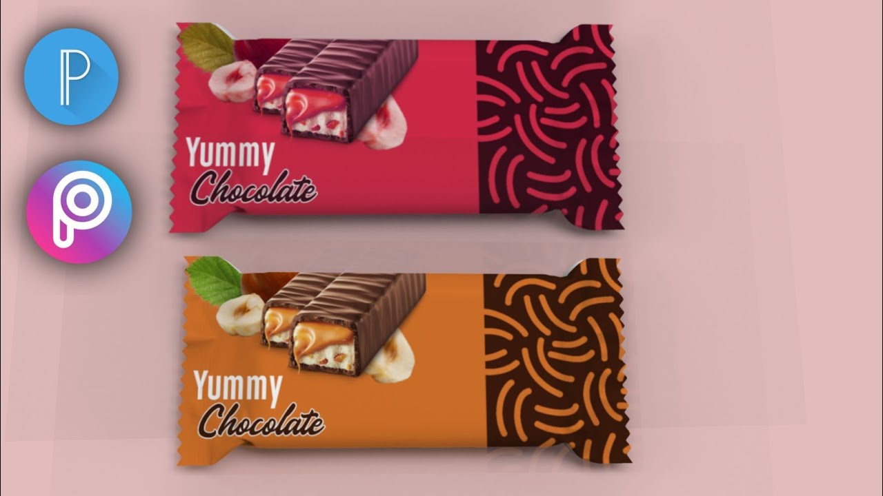 Yummy Chocolate bar vector packaging design | Pixellab & Picsart ...