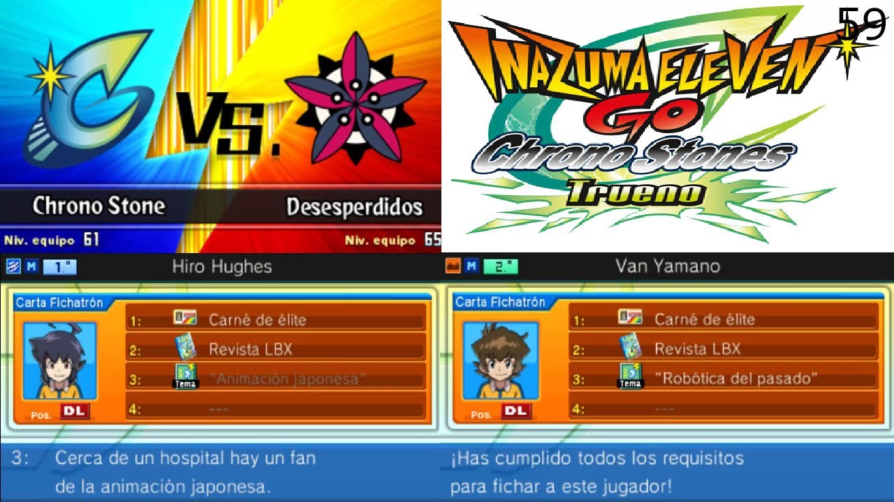 Inazuma Eleven go Chrono Stones: Trueno 59 - VS Desesperdidos y ...