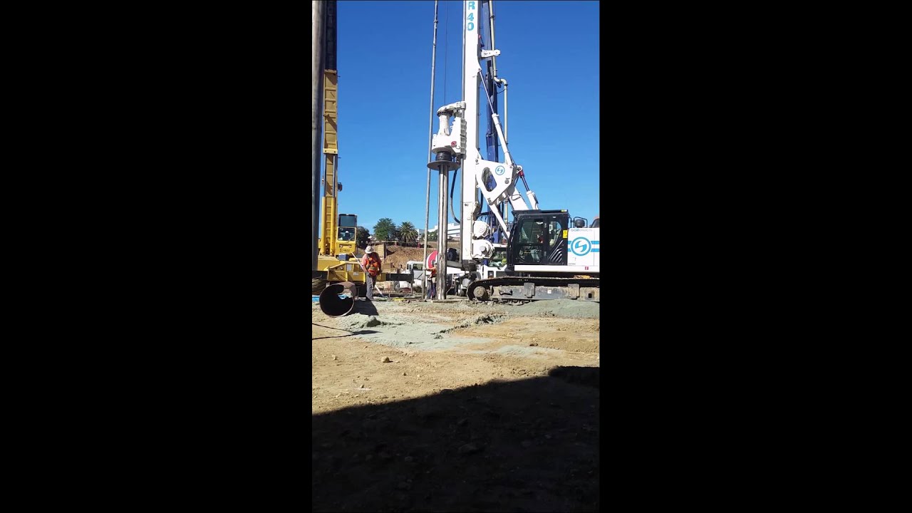 Drilling caissons 11/8/14 - YouTube