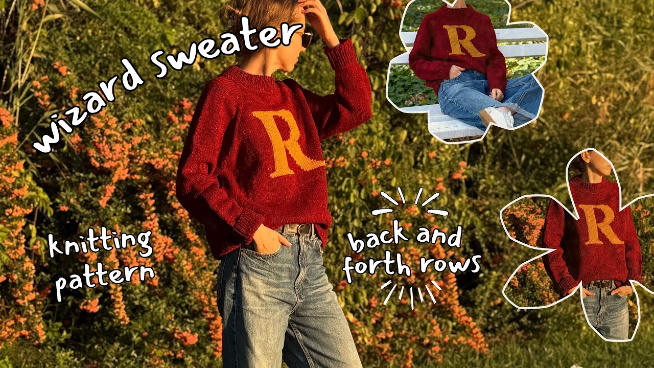 How to knit a Wizard sweater for beginners - Back and forth rows - YouTube