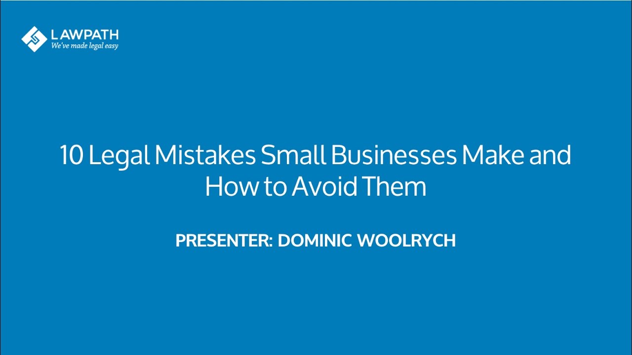 10 Legal Mistakes Small Businesses Make And How To Avoid Them - YouTube