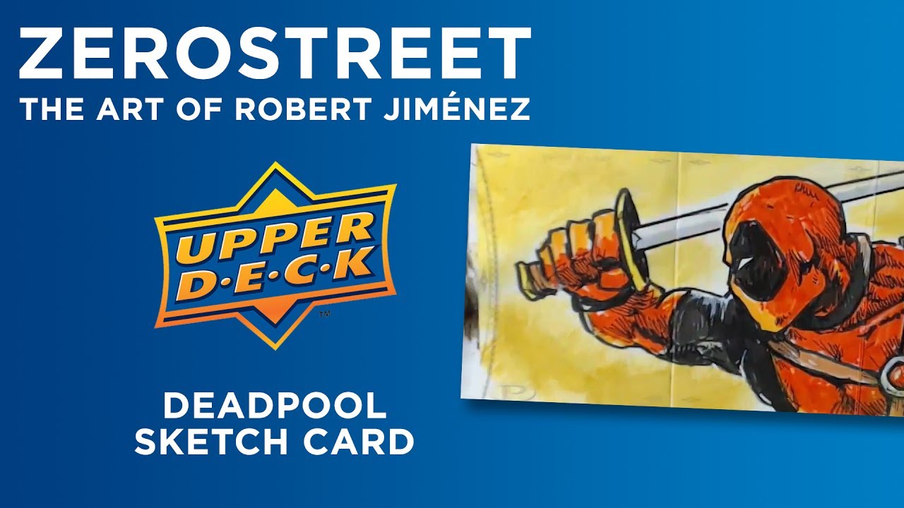 Marvel Comics Deadpool Sketch Card Drawing by Robert Jimenez Upper Deck ...