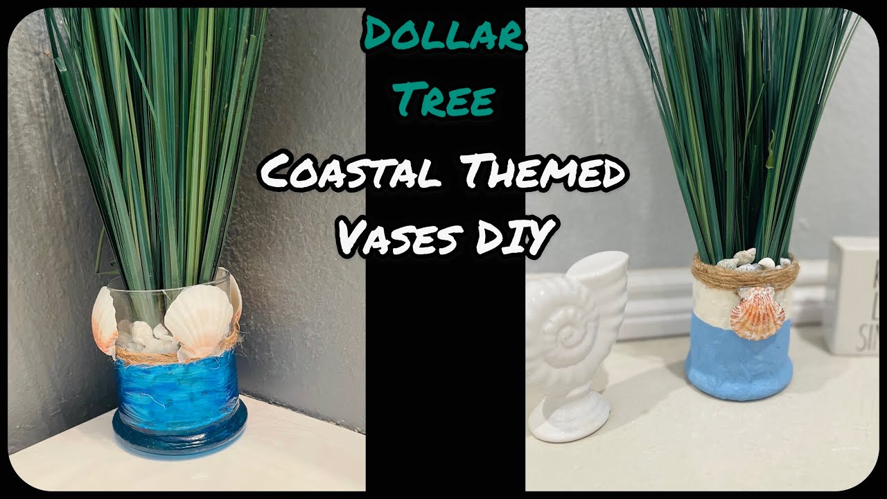 Dollar Tree beach / coastal themed vases DIY ideas - YouTube