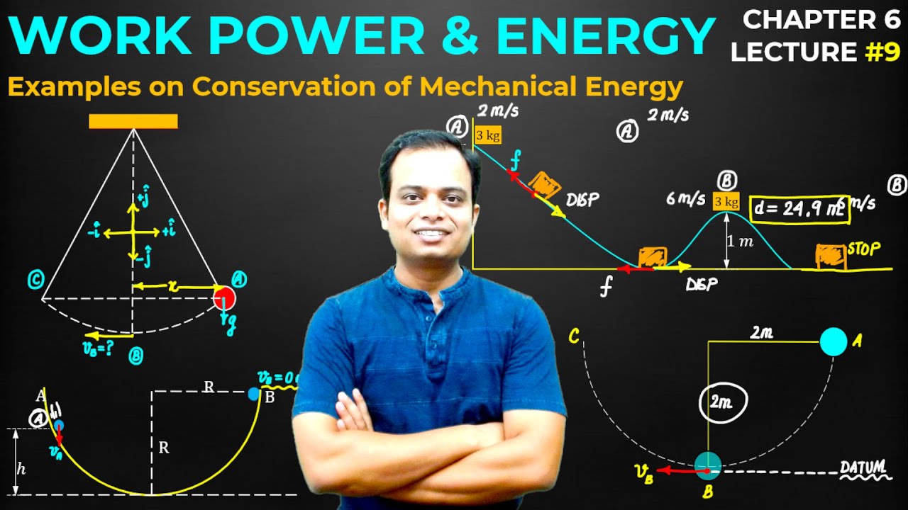 Examples on Conservation of Mechanical Energy || WORK POWER ENERGY ...
