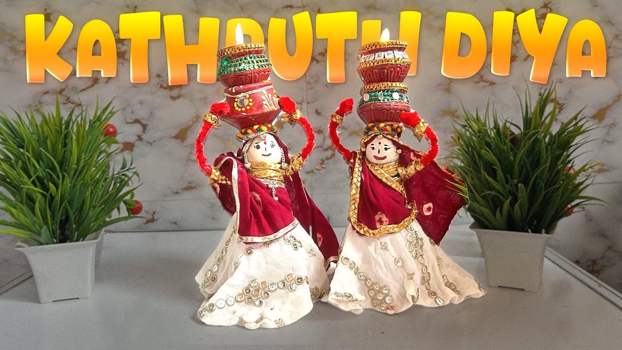KATHPUTLI DIYA MADE WITH PLASTIC BOTTEL | राजस्थानी कठपुतली दिया | Easy ...