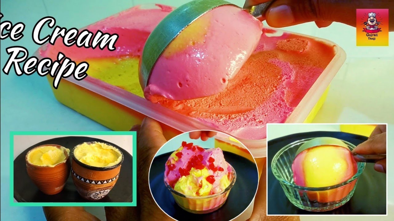 Easy and quick 2 in 1 ice cream recipe | ice cream | 2 flavour ice ...