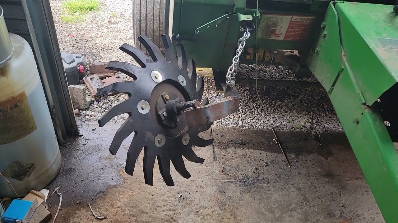 gathering wheels finally installed on jd 435 roller. - YouTube