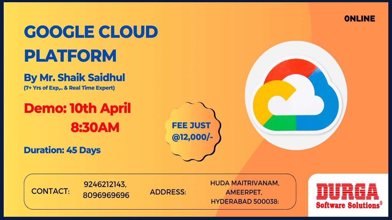 GCP (Google Cloud Platform) Online Training @ DURGASOFT - YouTube