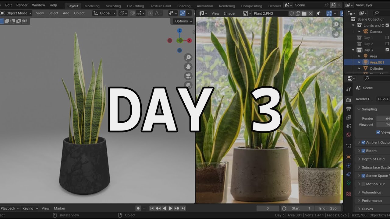 7 Days 3D Challenge - Day 3: Leaves | Blender - YouTube