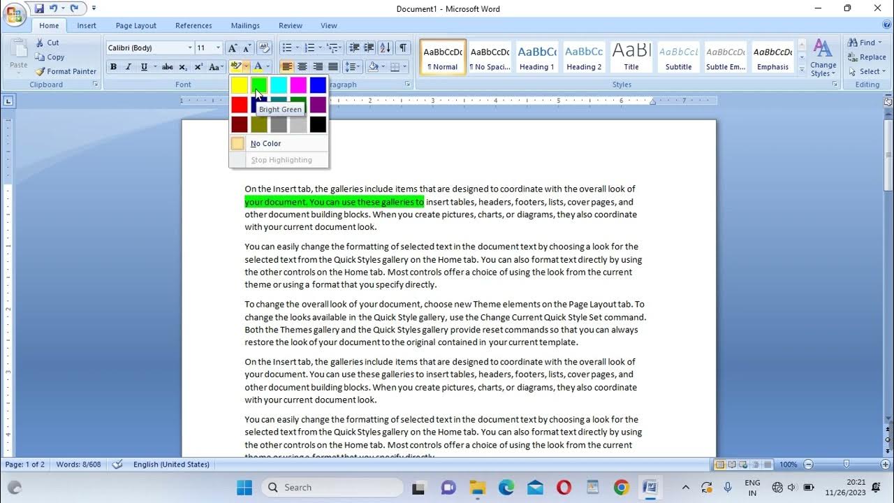 How to change text highlight color in msword #msword #advanceexcel # ...
