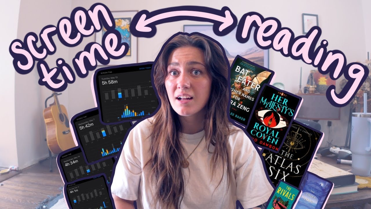 swapping screen time for reading time for a week😅 a challenge vlog☁️💫 ...
