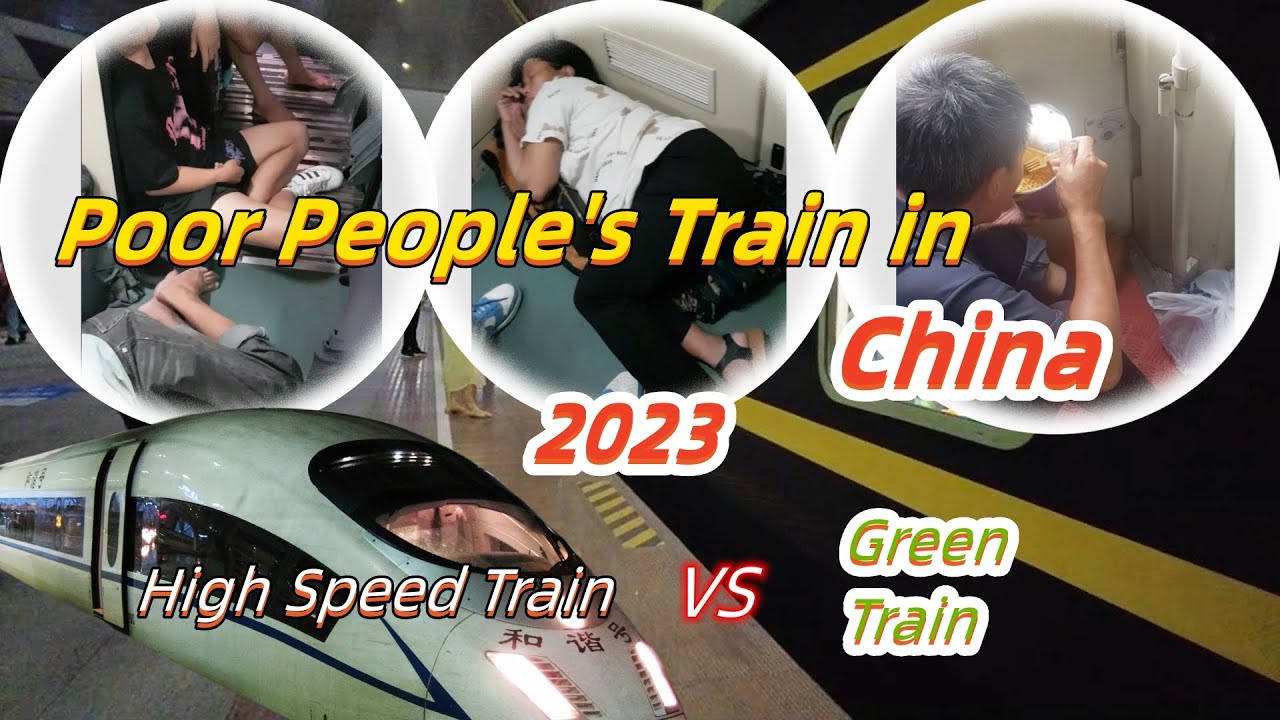 How poor people in China take long journey transport, High speed train ...