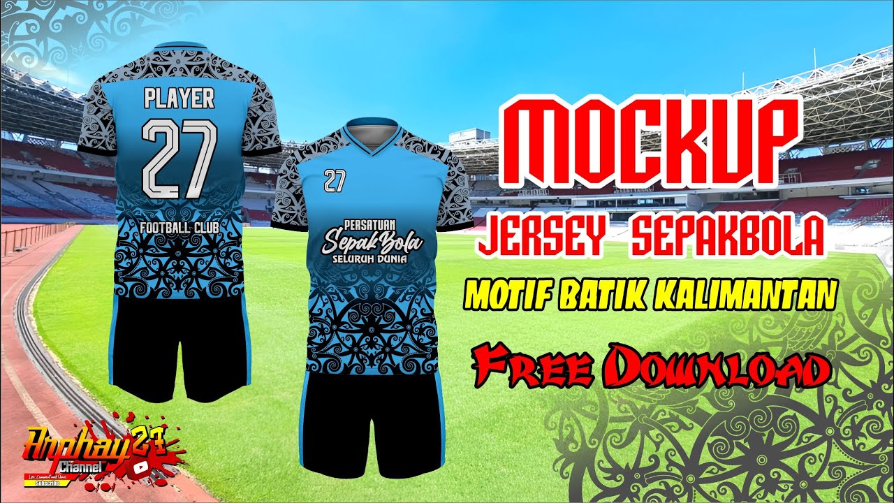 Mockup Jersey Motif Batik Kalimantan Free Download - YouTube