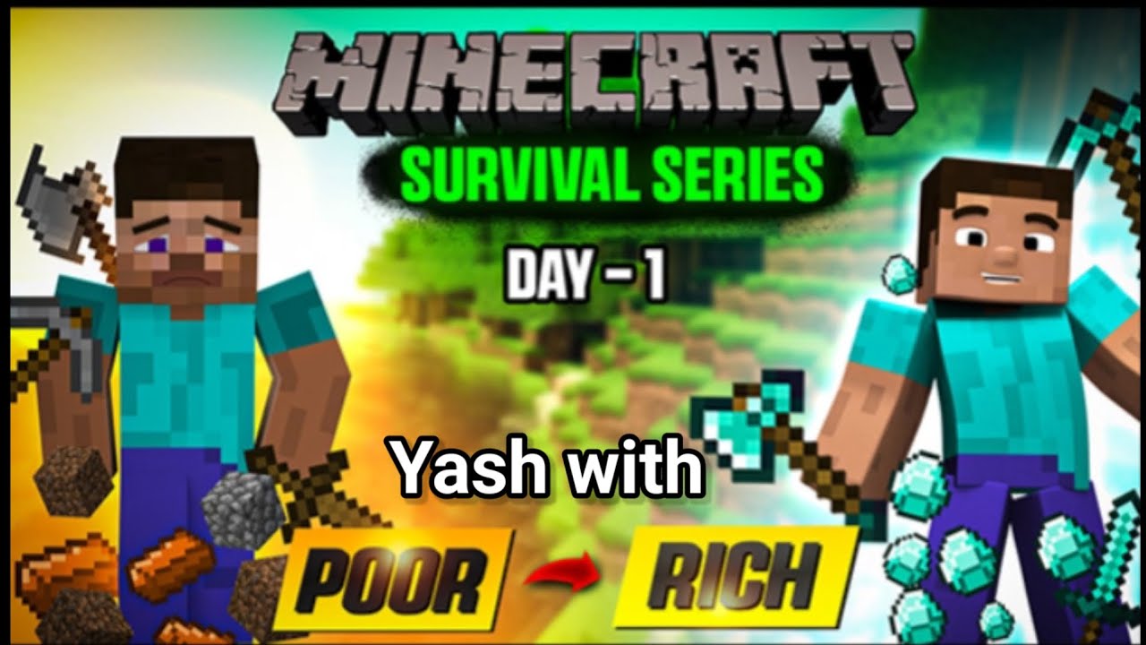 100 day in minecraft poor to rich survival series - YouTube