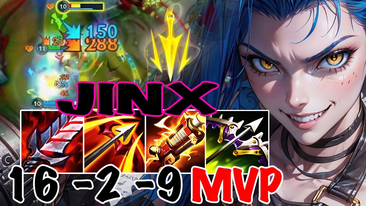 WILD RIFT JINX ADC GAMEPLAY | 16 -2 -9 MVP | JINX BUILD RUNES - YouTube