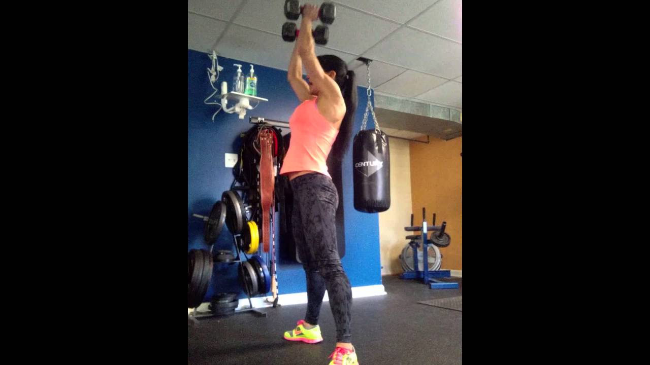 DB sumo squat w/ Shoulder press - YouTube