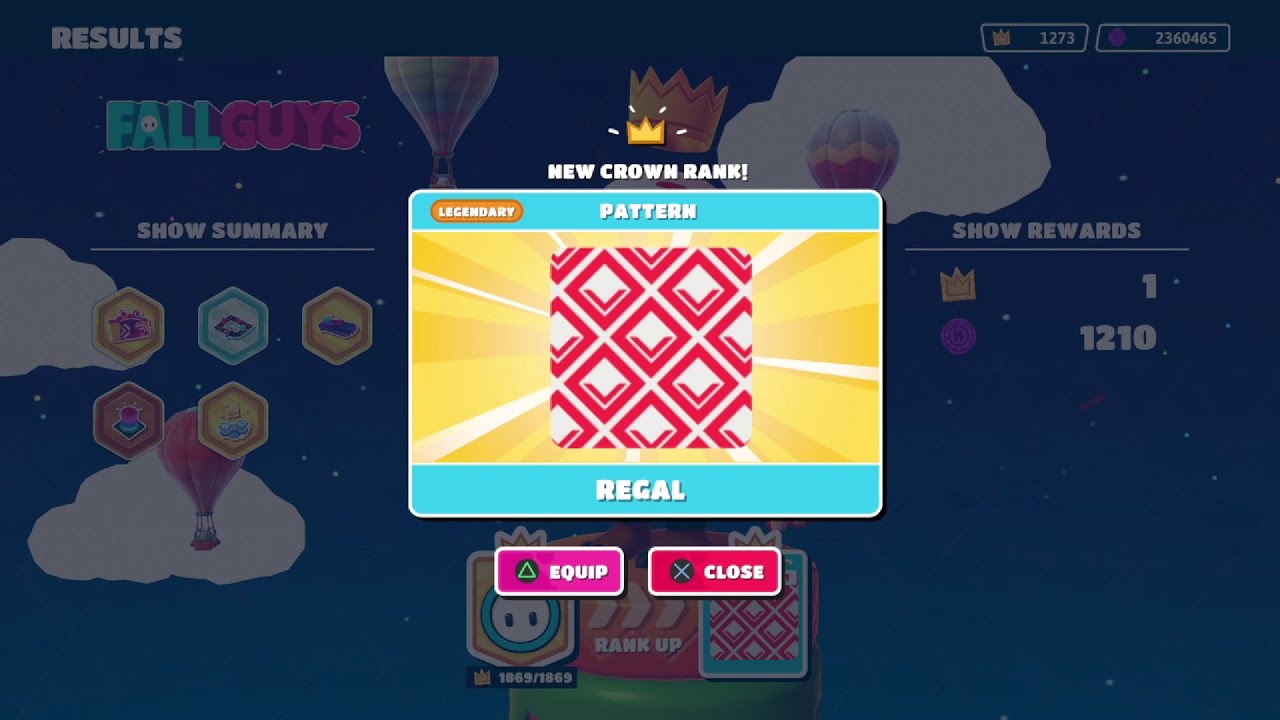 Fall Guys: Unlocking the Regal Pattern! (Crown Rank 42) - YouTube