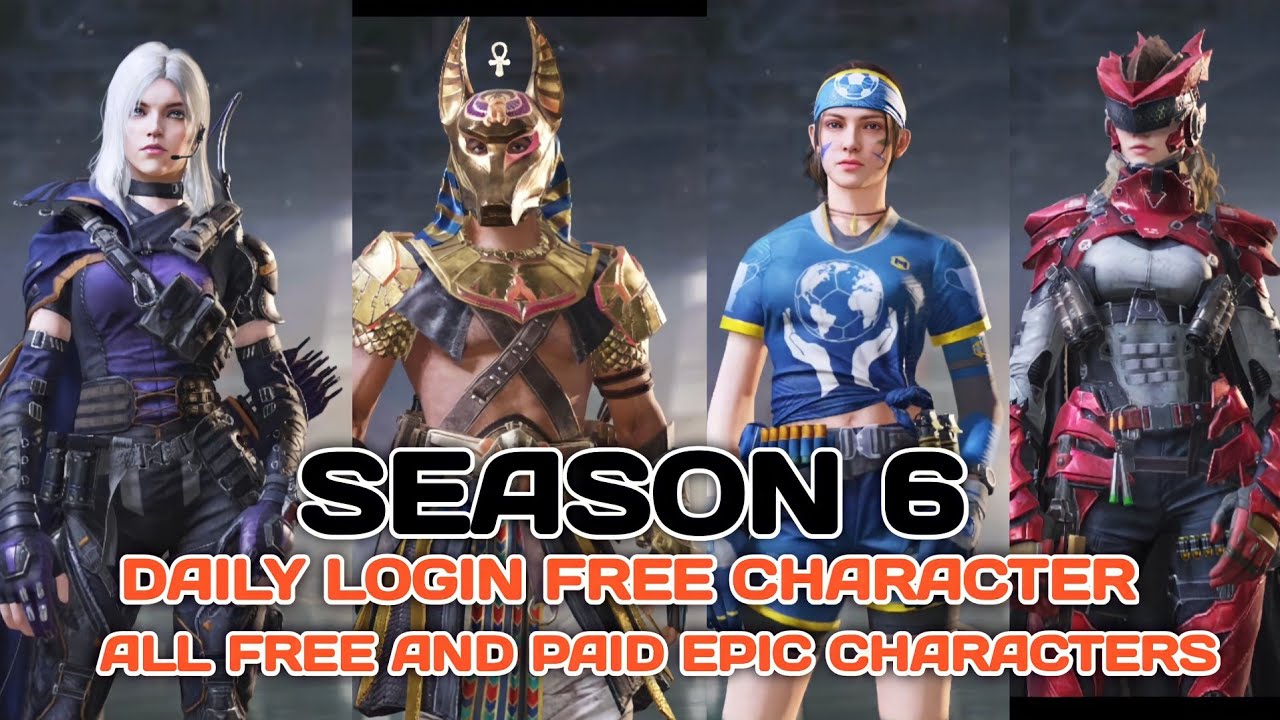 Season 6 Confirm Daily login Character | Season 6 All Free and Paid ...