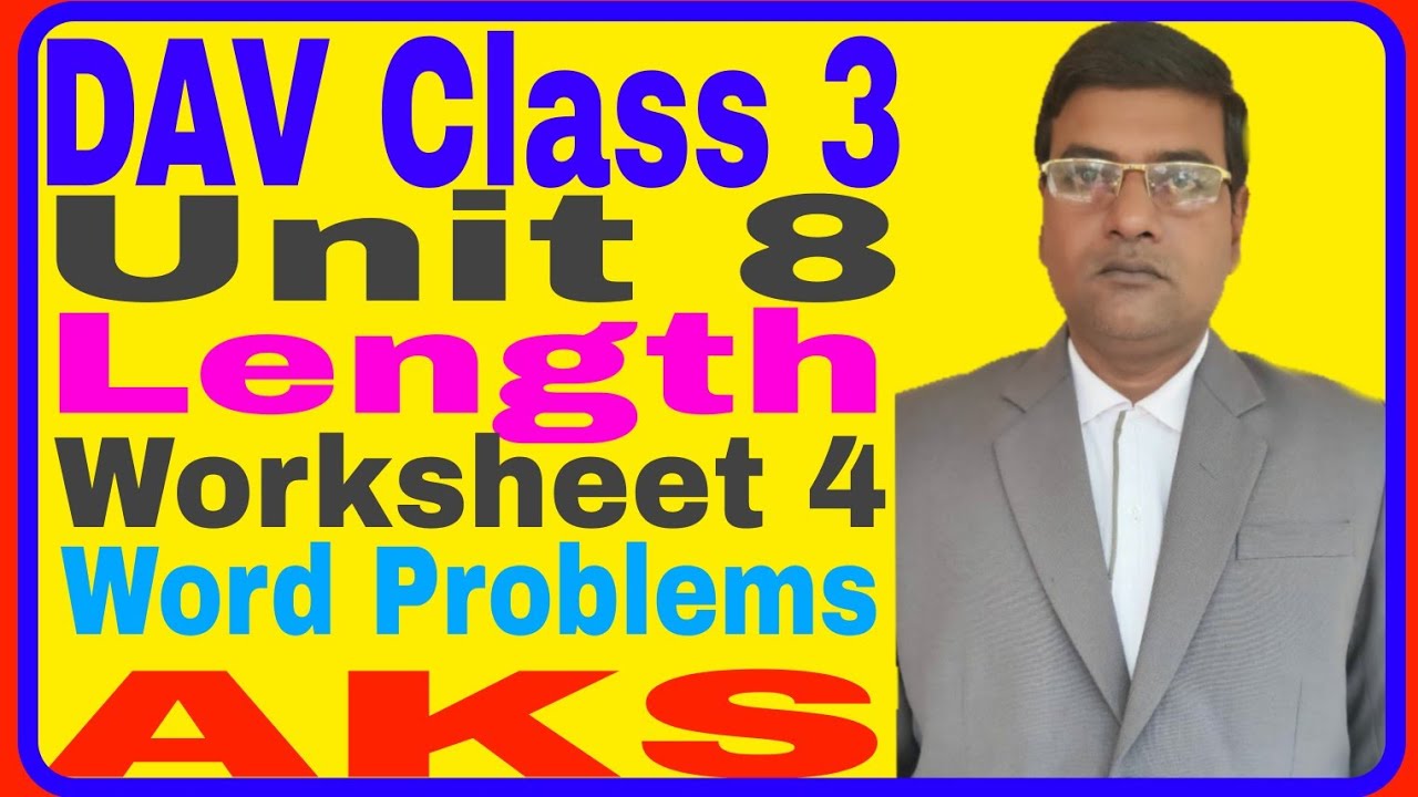 Dav Class 3 Maths Length Unit 8 Worksheet 4 Word Problems