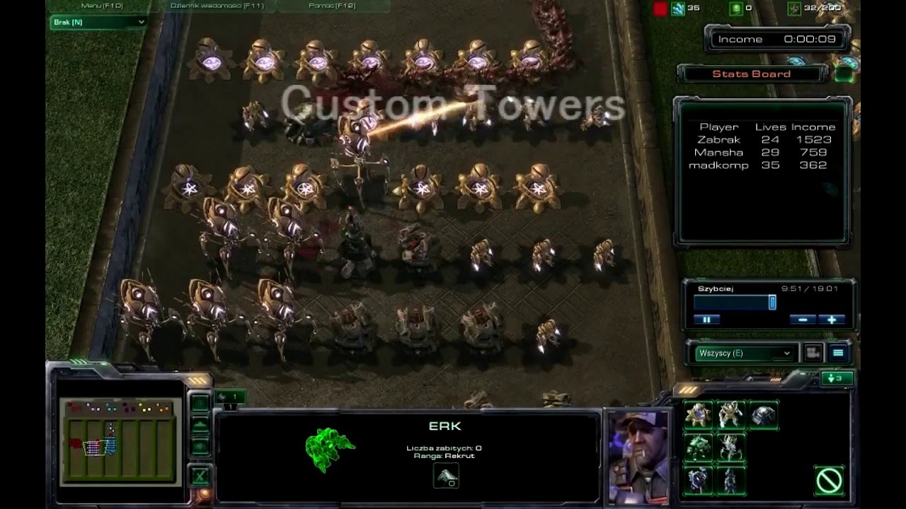 Starcraft II Line Tower Wars - YouTube
