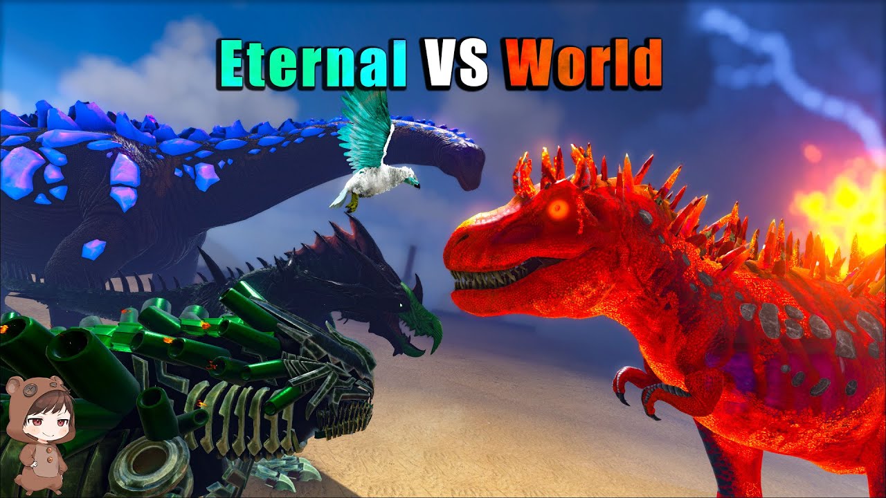 Ark Eternal Creatures VS The World Boss Rex | ARK Mod Battle Ep.117 ...