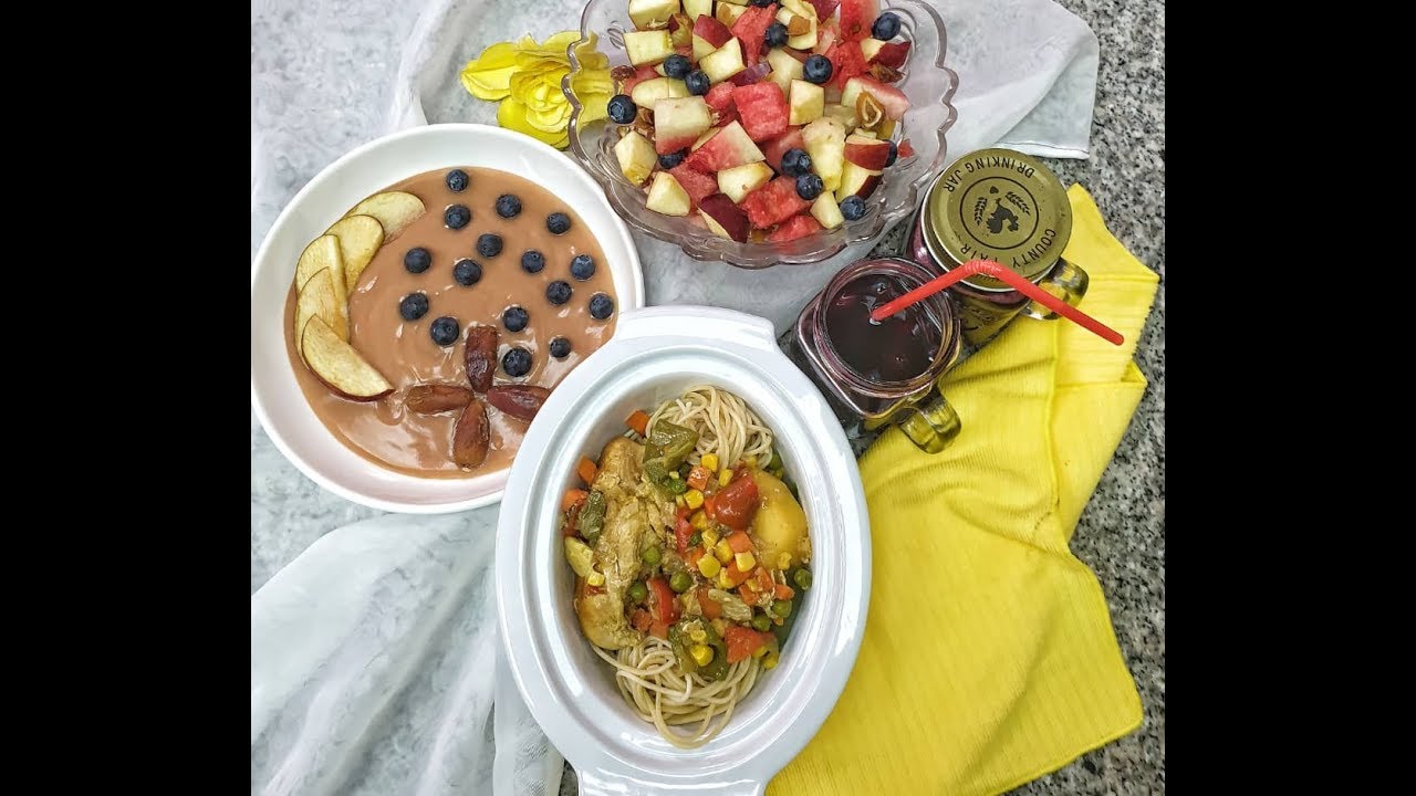 Iftar Recipe : Vegetable Chicken Curry, Pasta , Pap with Dates , Fruit ...