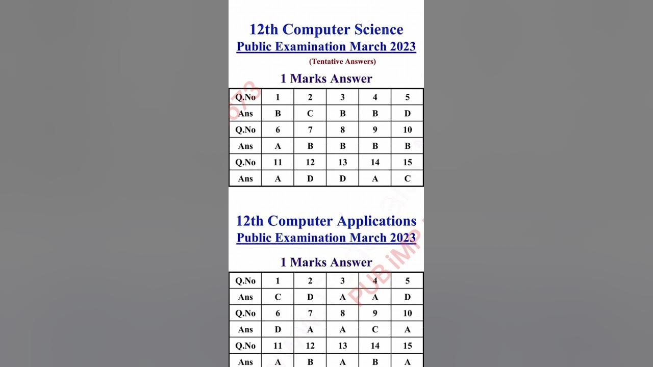 12th Std Answer Key Subject Computer Science Public Exam YouTube 12th-std-answer-key-subject-computer-science-public-exam-youtube