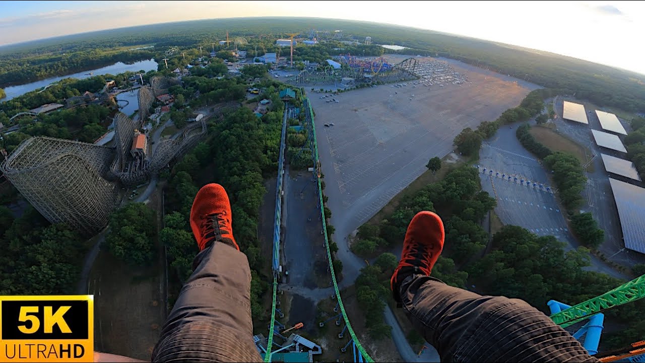 Zumanjaro Drop of Doom DUELS Kingda Ka 5K Sunset 415ft Drop Tower Six Flags Great Adventure,NJ ...