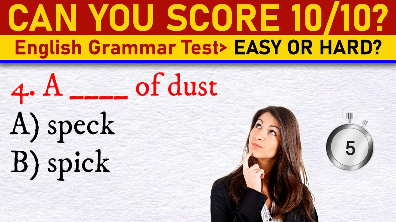 Grammar Test. English Quiz (Vocabulary Words English learn Questions ...