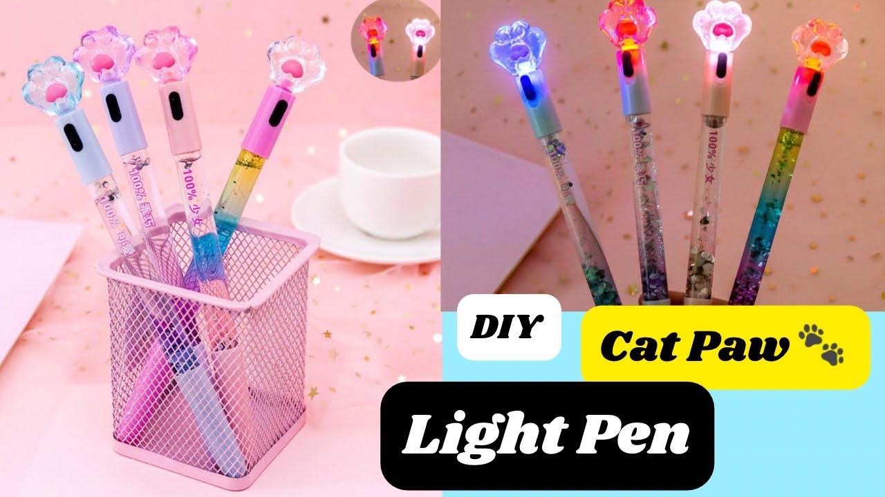 DIY Lava LED Light Pen / diy lava glitter pen / light pen idea / liquid ...