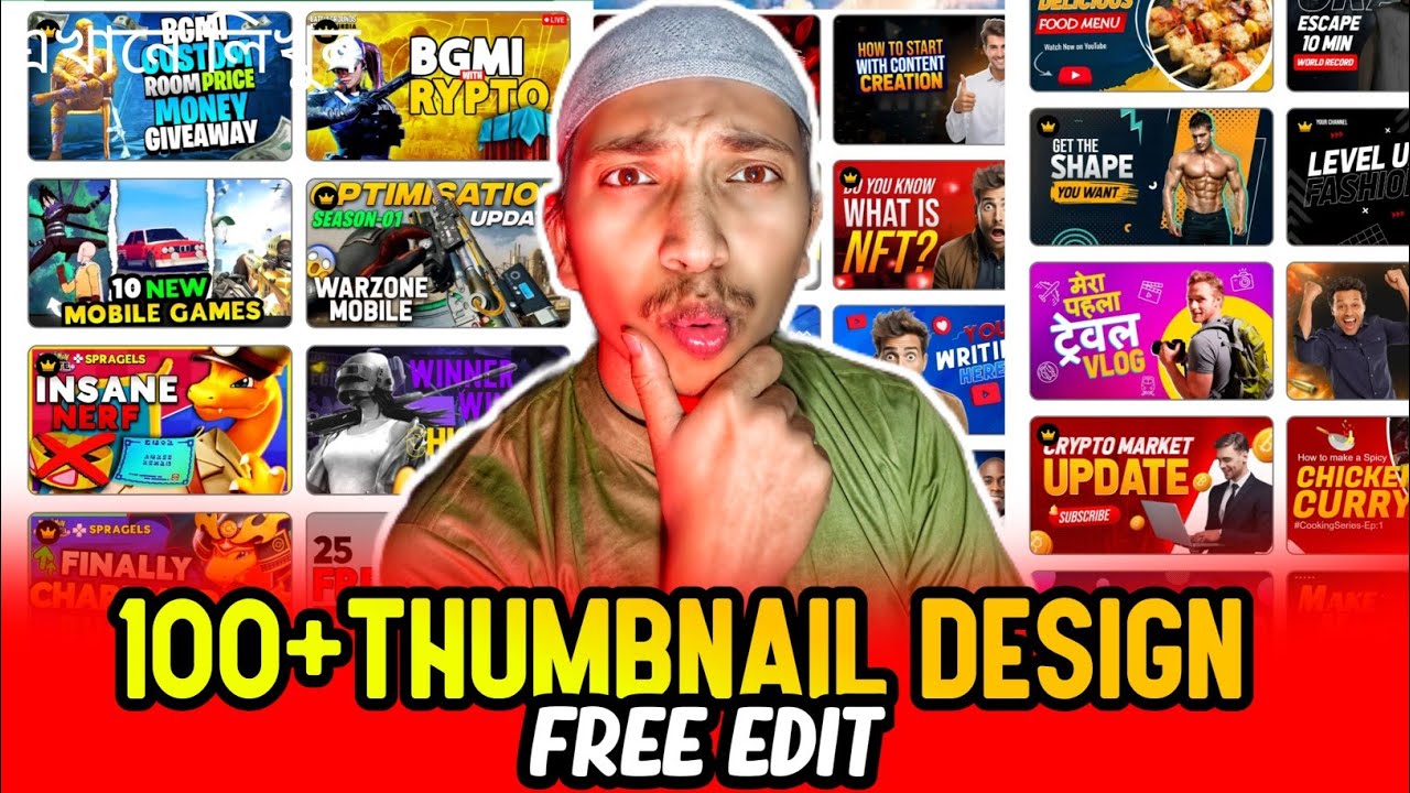100 + free YouTube thumbnail design একশোর বেশি ইউটিউব থাম্নেল ডিজাইন ...