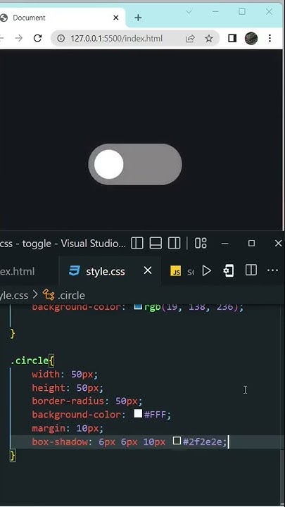 Create Toggle Button In Html Css And Javascript Shorts Youtube
