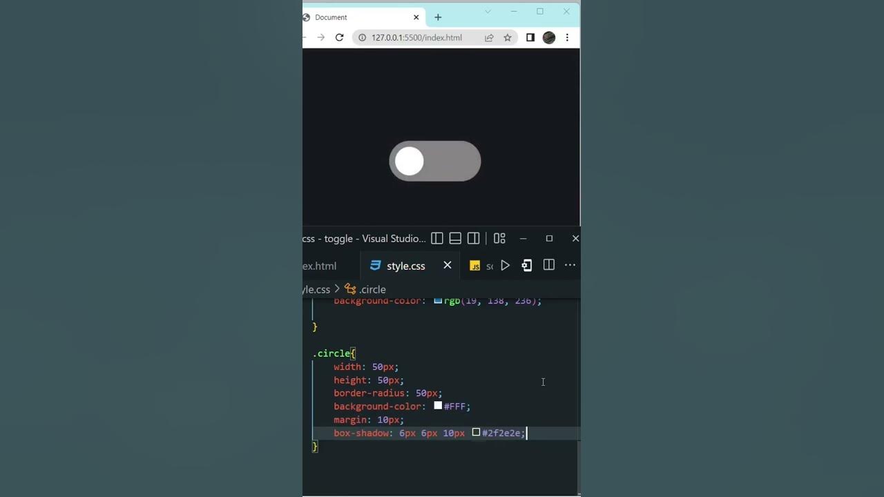 Create Toggle Button In Html Css And Javascript Shorts Youtube 3239