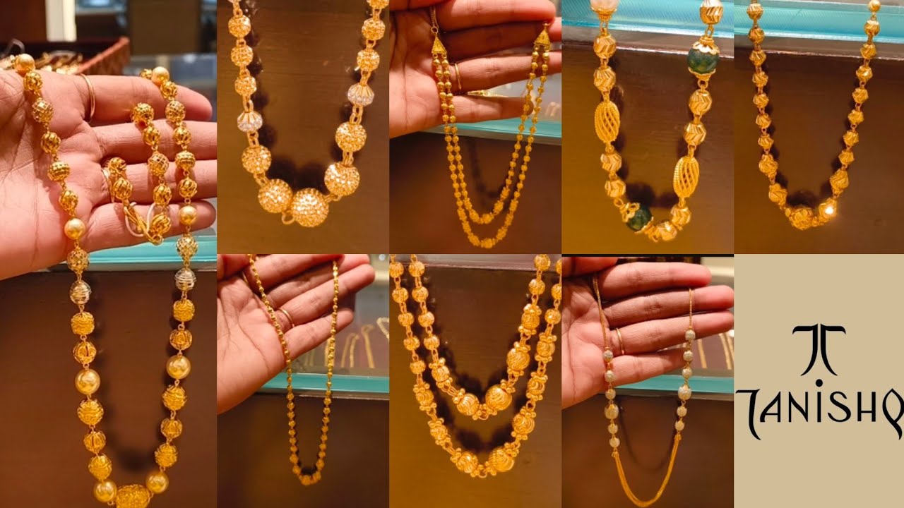 Tanishq Latest Gold Matar Mala Chain Collection For Women With Weight ...